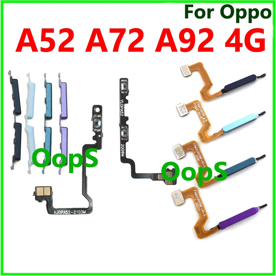 For OPPO A52 A72 A92 4G Fingerprint Scanner Sensor Return Key Volume ...