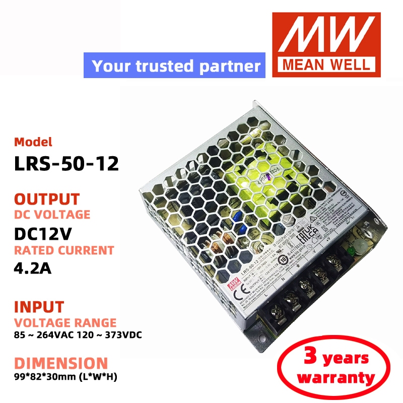 MEAN WELL LRS-50-12 DC12V 4.2A Switching Power Supply Meanwell DC power ...
