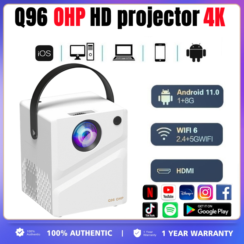 Q96 OHP Portable Projector 2.4G& 5G Dual WiFi/ Bluetooth function support Video Display ...