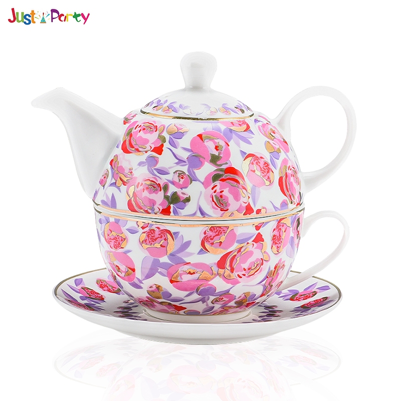 fMBB Pink Teapot Set Rose flowers Design European Style Afternoon Tea ...