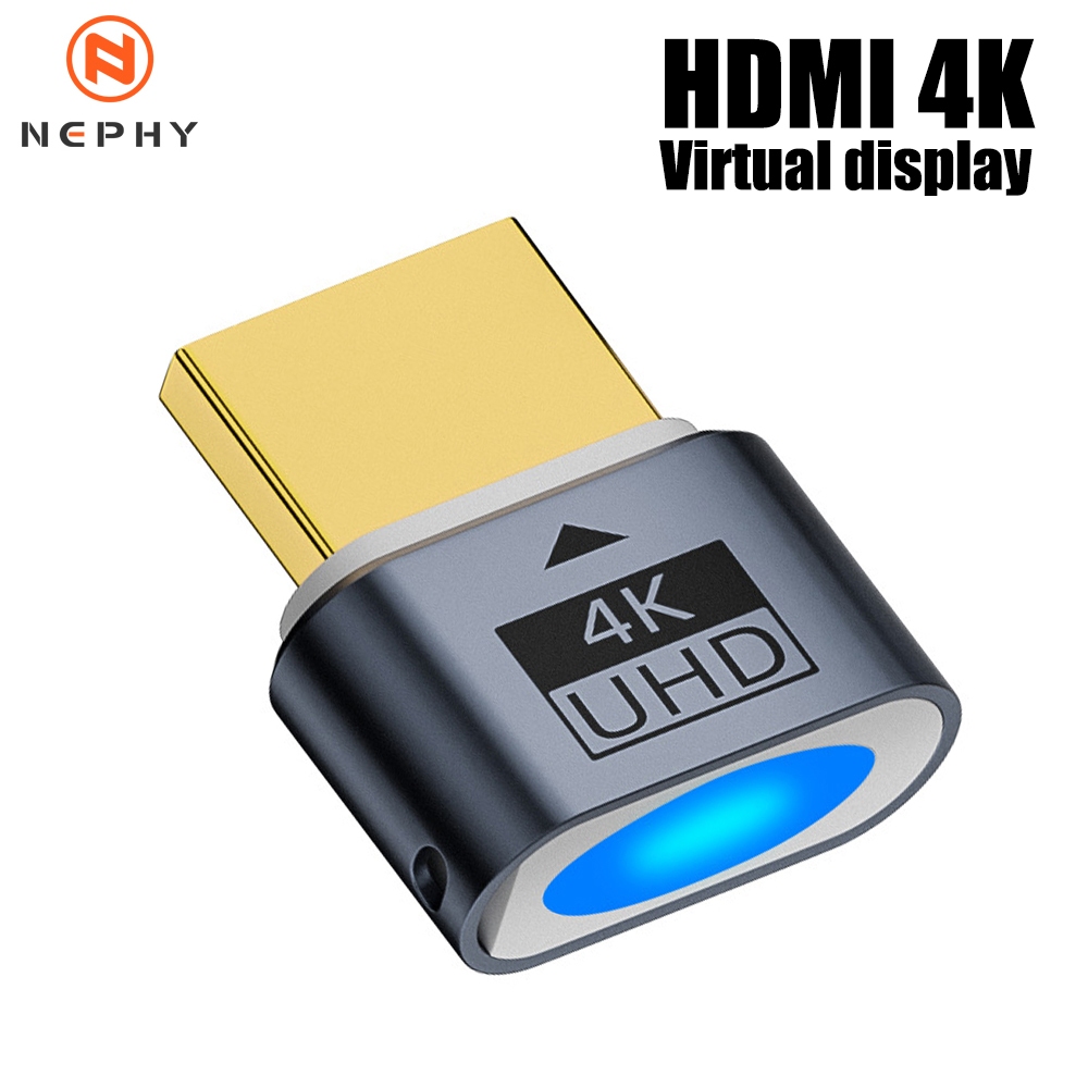 HDMI Virtual Screen Display Adapter 4K Headless Dummy Plug EDID Monitor ...