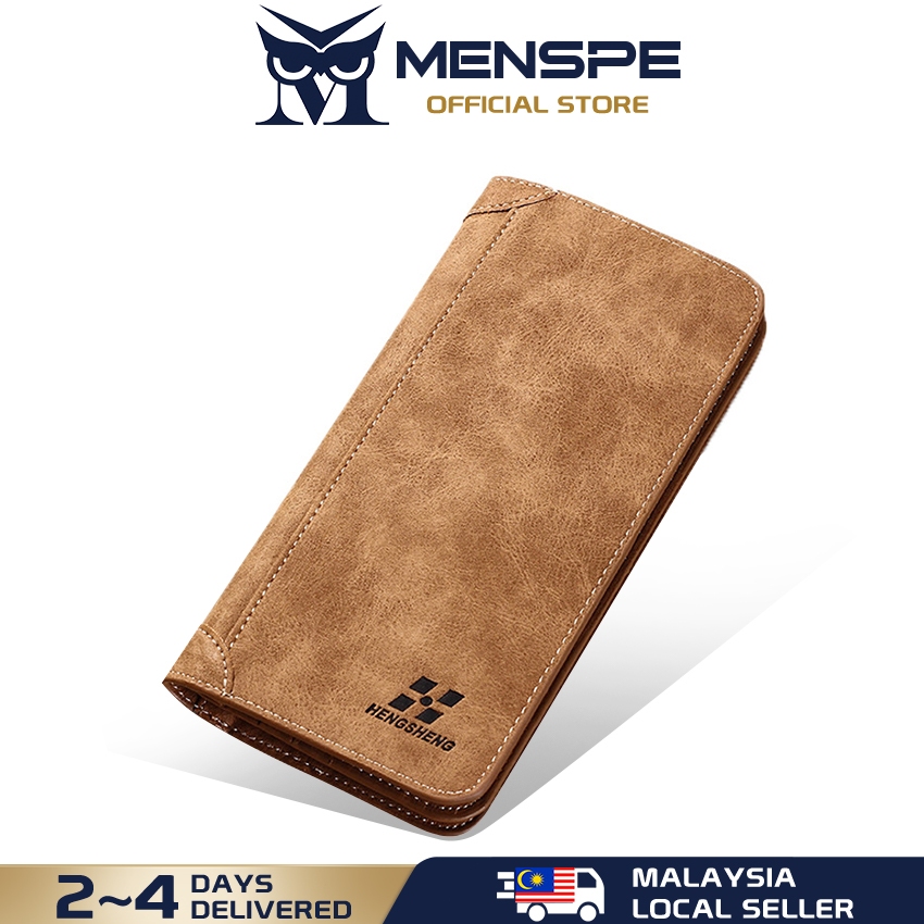 MENSPE Men's Wallet Men's Long Wallet PU Long Wallet Multi-Functional ...