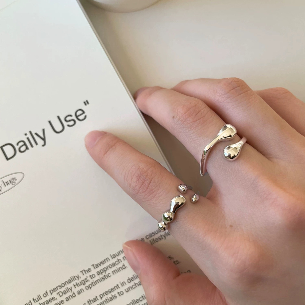 Ring Female Niche Design High-End Cool Style s925 Sterling Silver Index Finger Ring Irregular ...