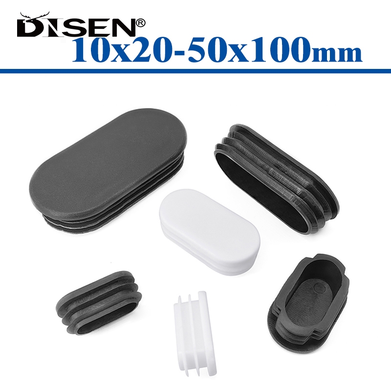 Black/White Oval Oblong Table Feet Chair Plastic Dust Plug Tubes End ...