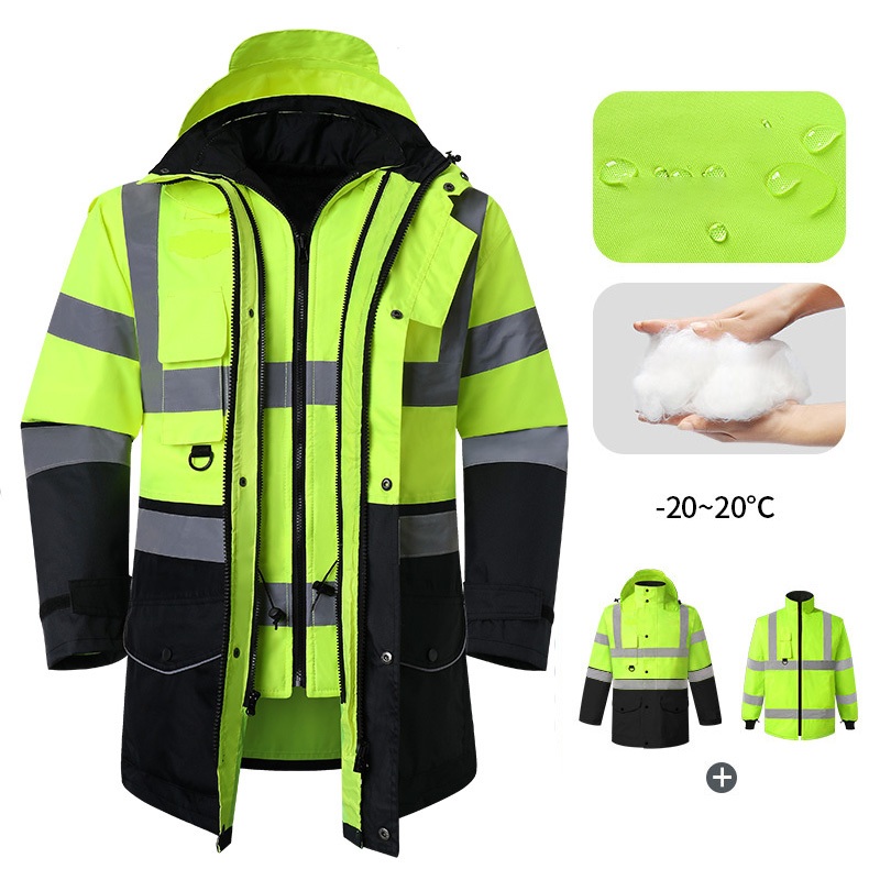 Winter Safety Jacket Reflective Waterproof Windproof Coldproof Hi Vis 7 ...