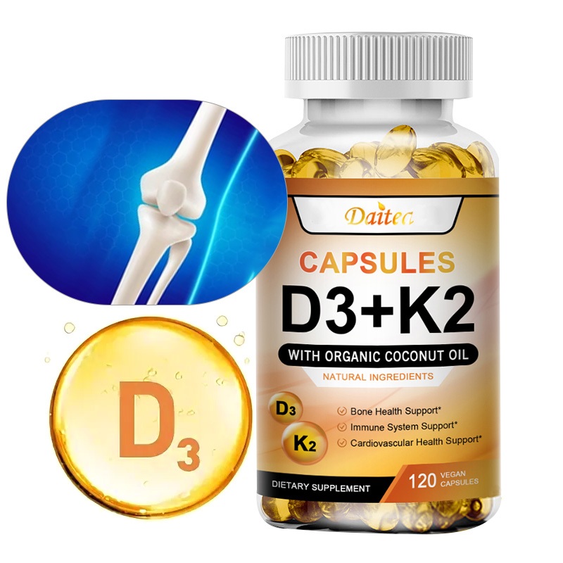 DAITEA Vitamin D3 K2 Capsules, Bone, Teeth, Muscle, Immune Health ...