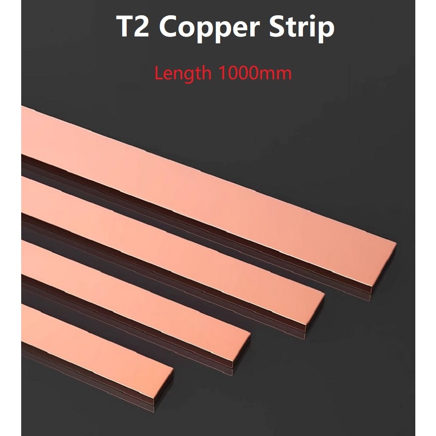 1Meter/Pcs T2 Copper Strip Pure Copper Flat Steel Bar Purple Copper ...