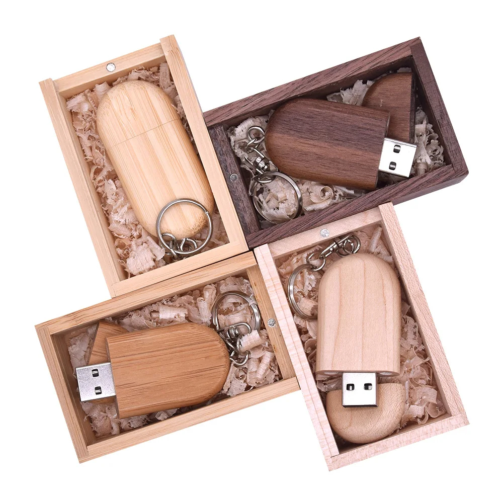 Fashion USB Wooden Box Pendrive with Key Chain Usb Flash Drive 4GB 8GB ...