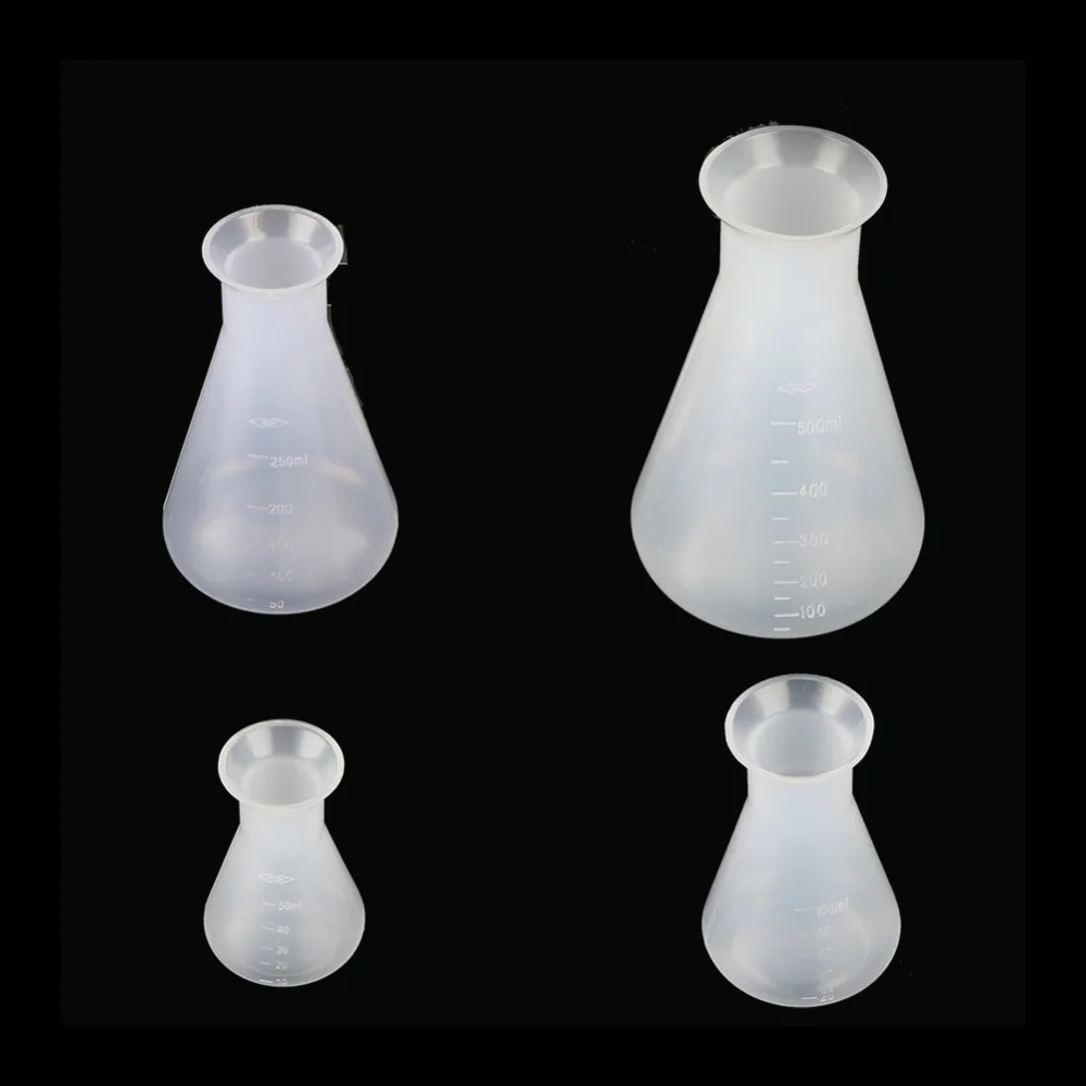 50/100/250ml/500 PP Conical Flask Erlenmeyer Plastic Flask Lab Teaching ...