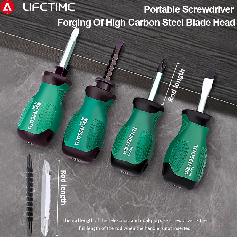 High Carbon Steel Screwdriver Mini Cross/Straight Screwdrive Extendable ...