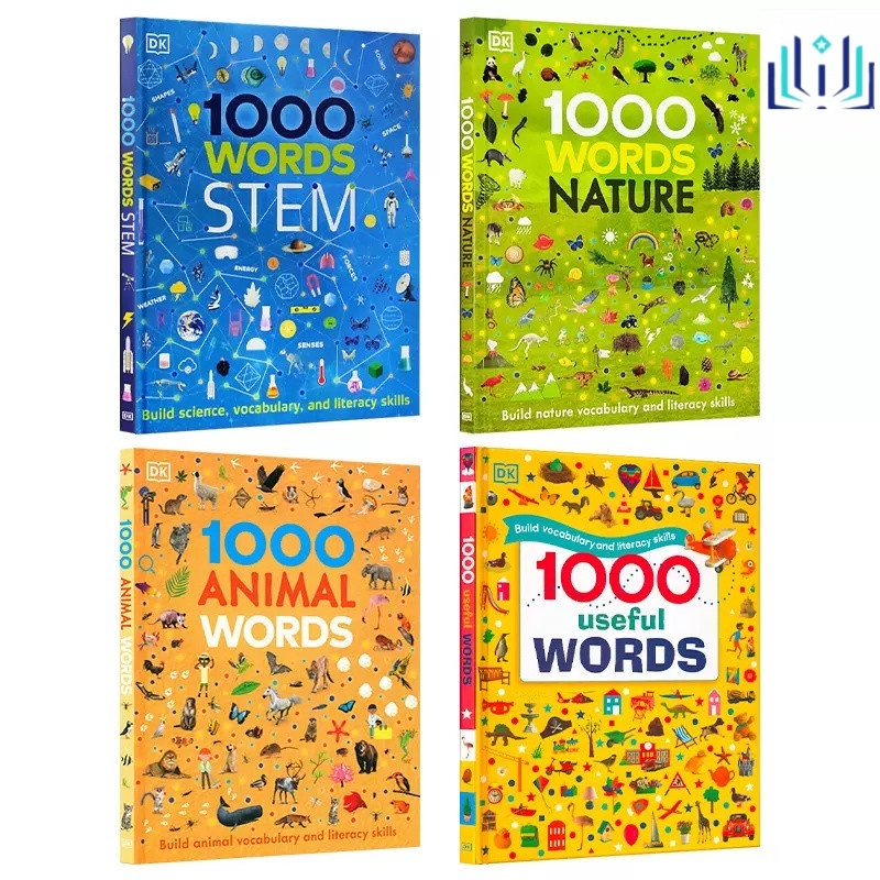 English Original “DK 1000 Words STEM / Animal Words / Ustive Words ...