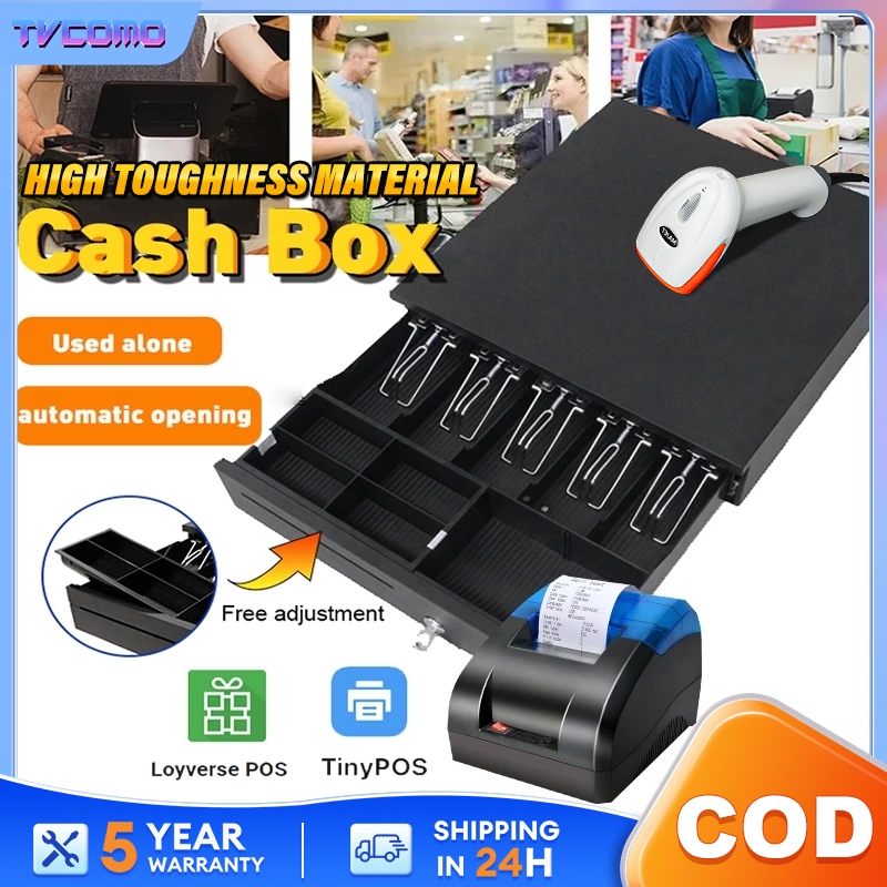 Cash Box Drawer POS With 5 Bill 6 Coin Trays with lock money tray ...