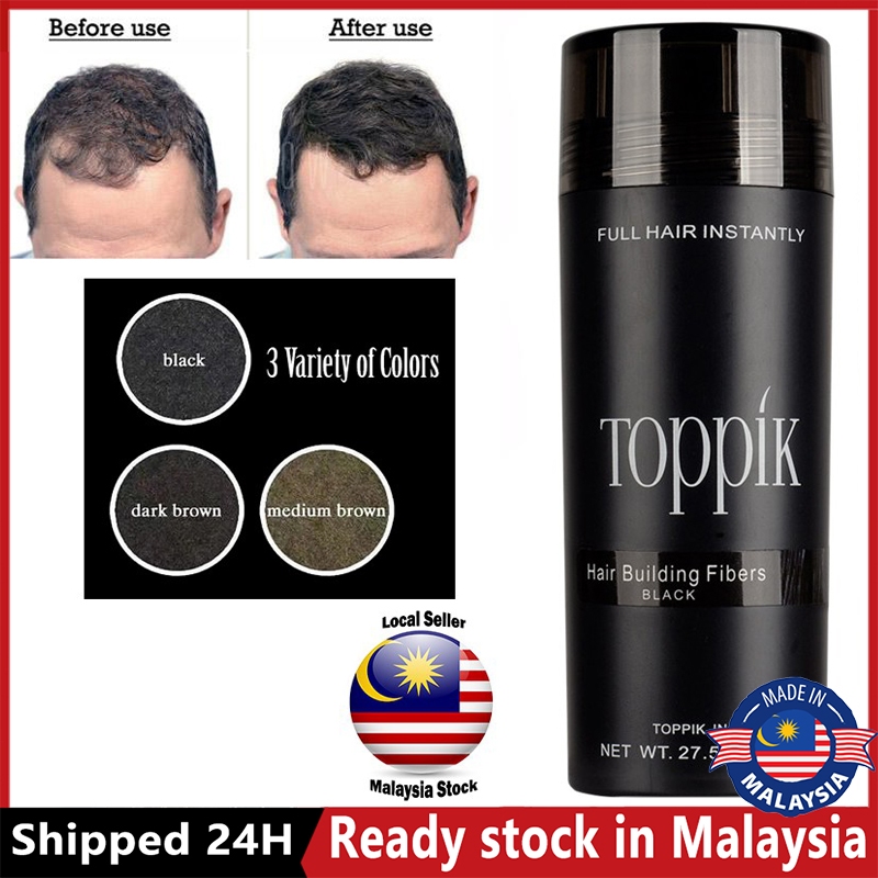 [Malaysia Stock] 2PCS Toppik Hair Building Fiber Powder 27.5g for Hair ...