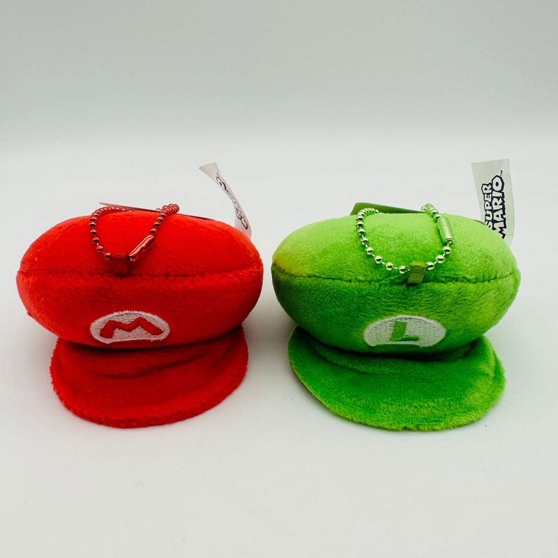 6cm Anime Game Super Mario Luigi Brothers Hat Series Keychain Cute ...