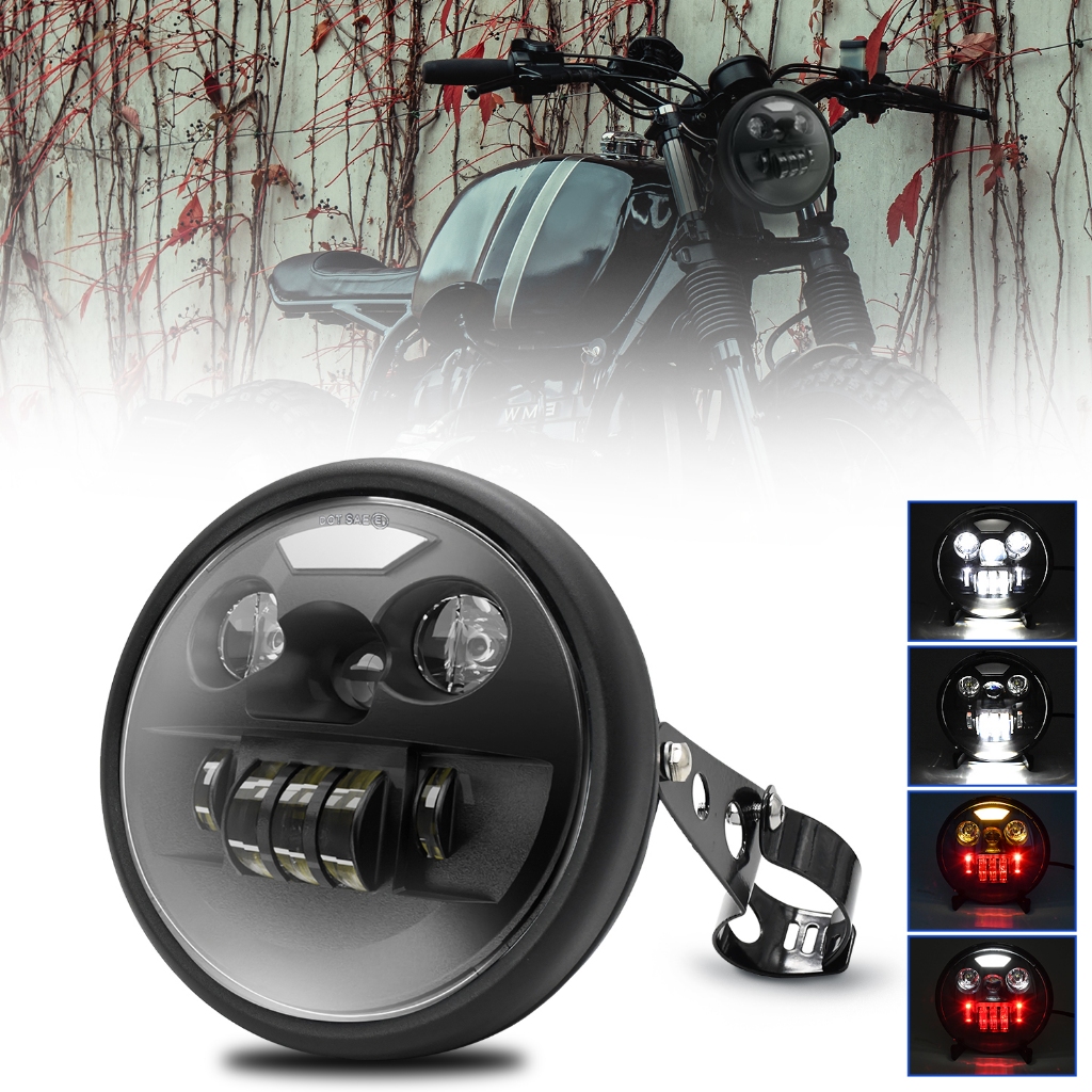 7 Inches Round Led Headlight Casing Kit High Low Beam Motorycle ...