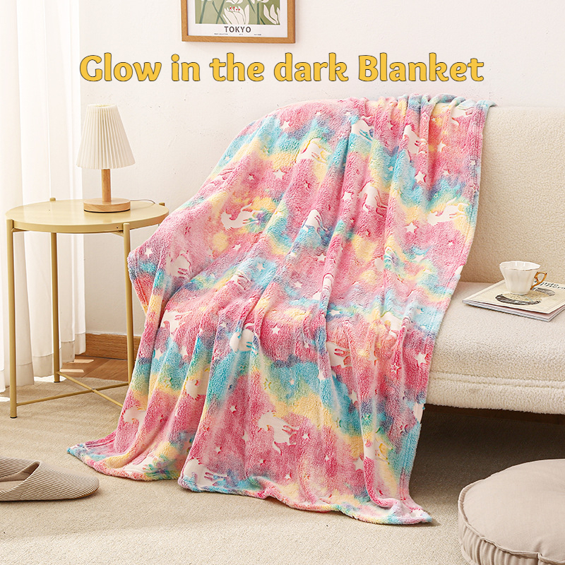 Flannel Luminous Blanket/ Glow in the night Soft Comfortable Warm Nap ...