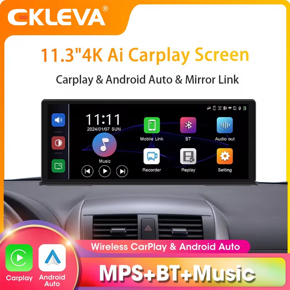 EKLEVA 4K Dash Cam Supports Wireless CarPlay and Android Auto ...