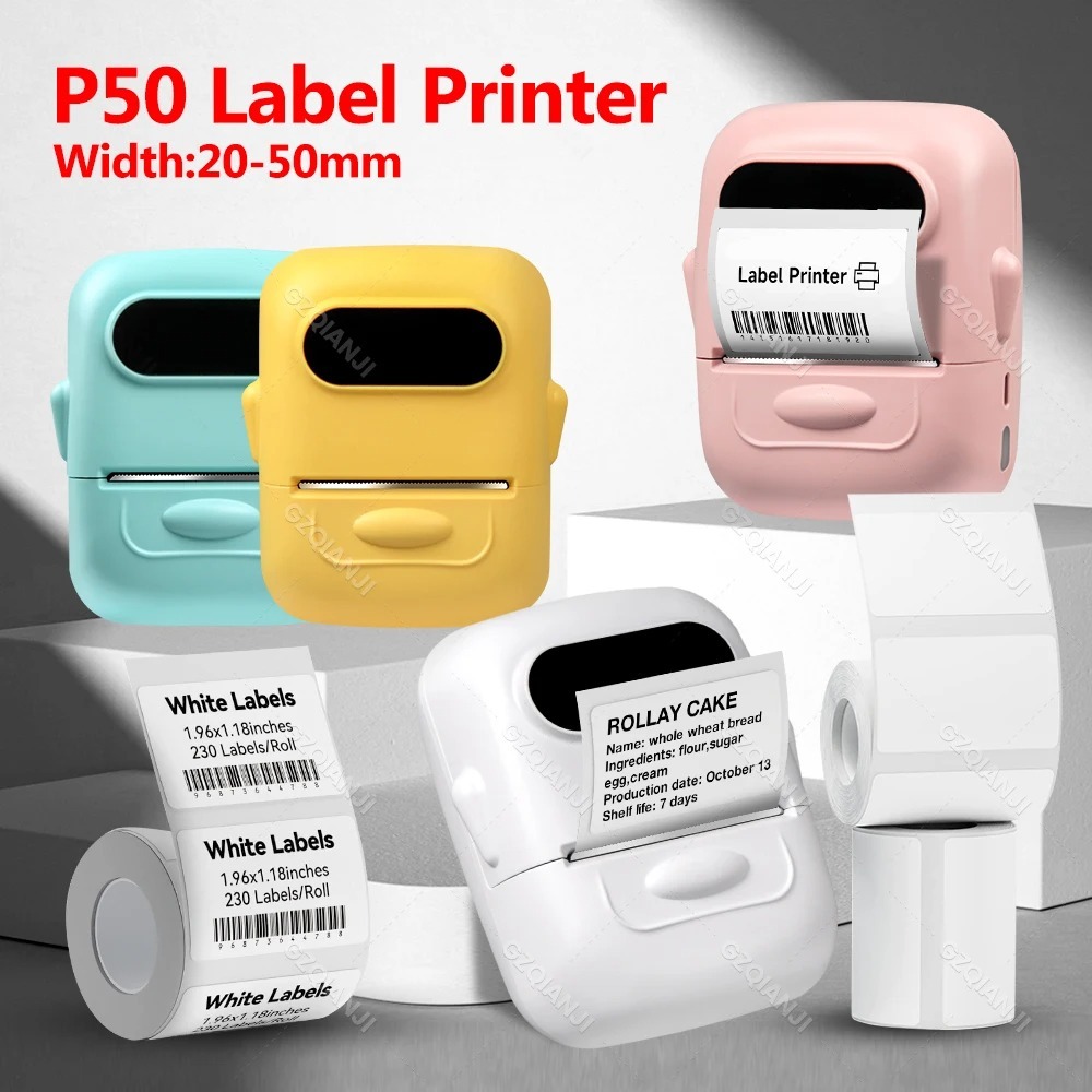 Marklife P50 Mini Portable Thermal Label Printer Label Maker Wireless ...