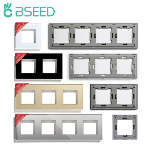 BSEED Only Glass Frame Panel Single Double Frames Wall Socket Triple ...