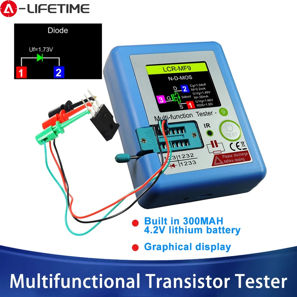 LCR-MF9 Transistor Tester 1.8 TFT LCD Display Diode Triode Capacitance ...