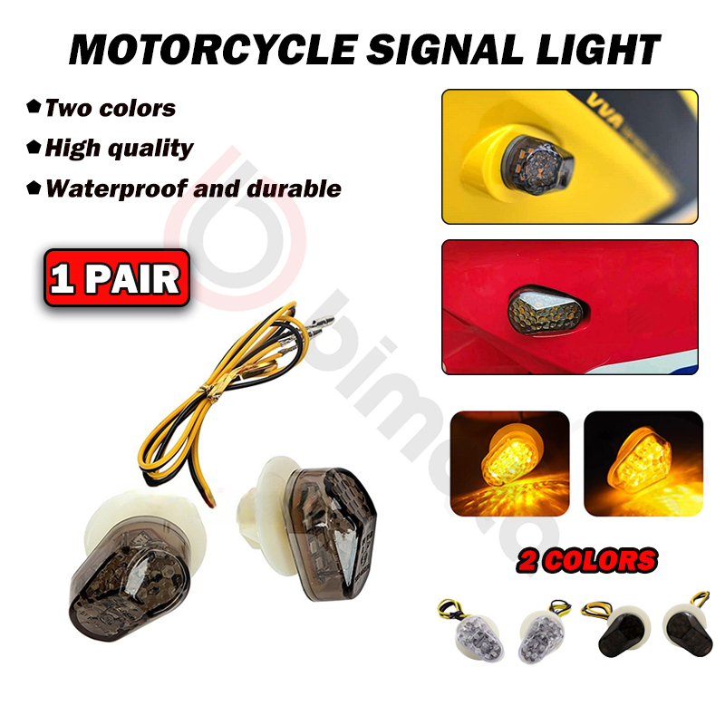 LED Turning Signal Light Universal Fairing Lampu Tampal Motorcycle ...