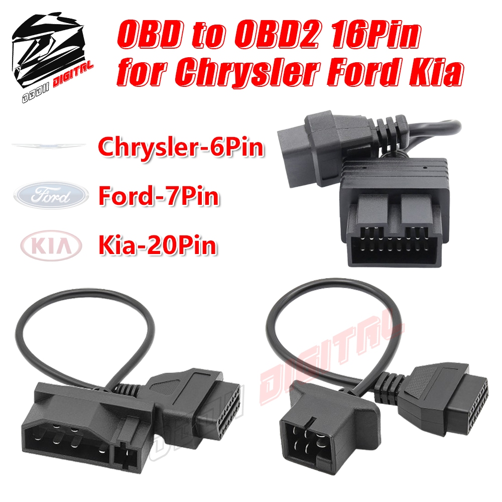 OBD to OBD2 16Pin Connect Cable OBDII Diagnostic Tool Extension Adapter ...