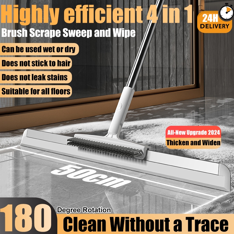 Highly efficient 4in1 Soft Silicone Magic Broom Scraper and Floor Brush ...