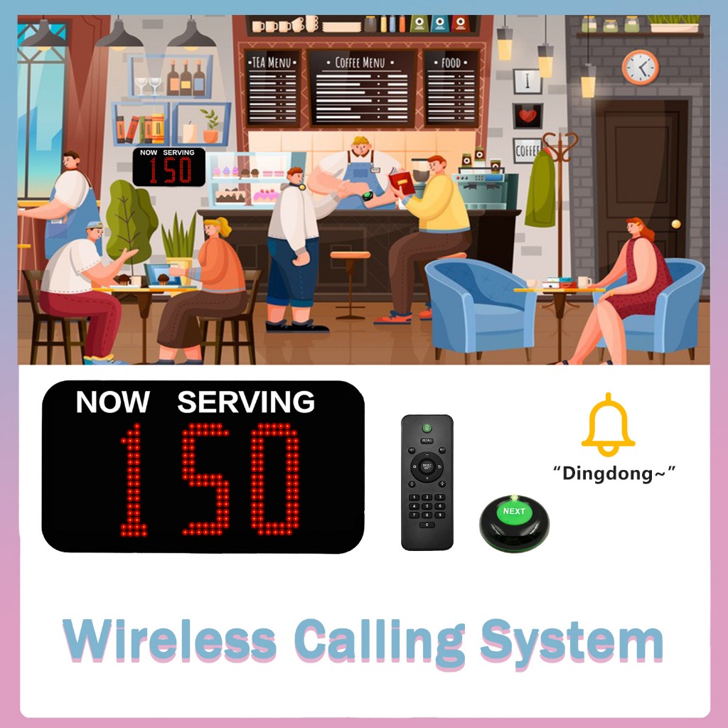 Take a Number Queue Calling System Now Serving Queue Management System 3 Digit for Restaurant ...
