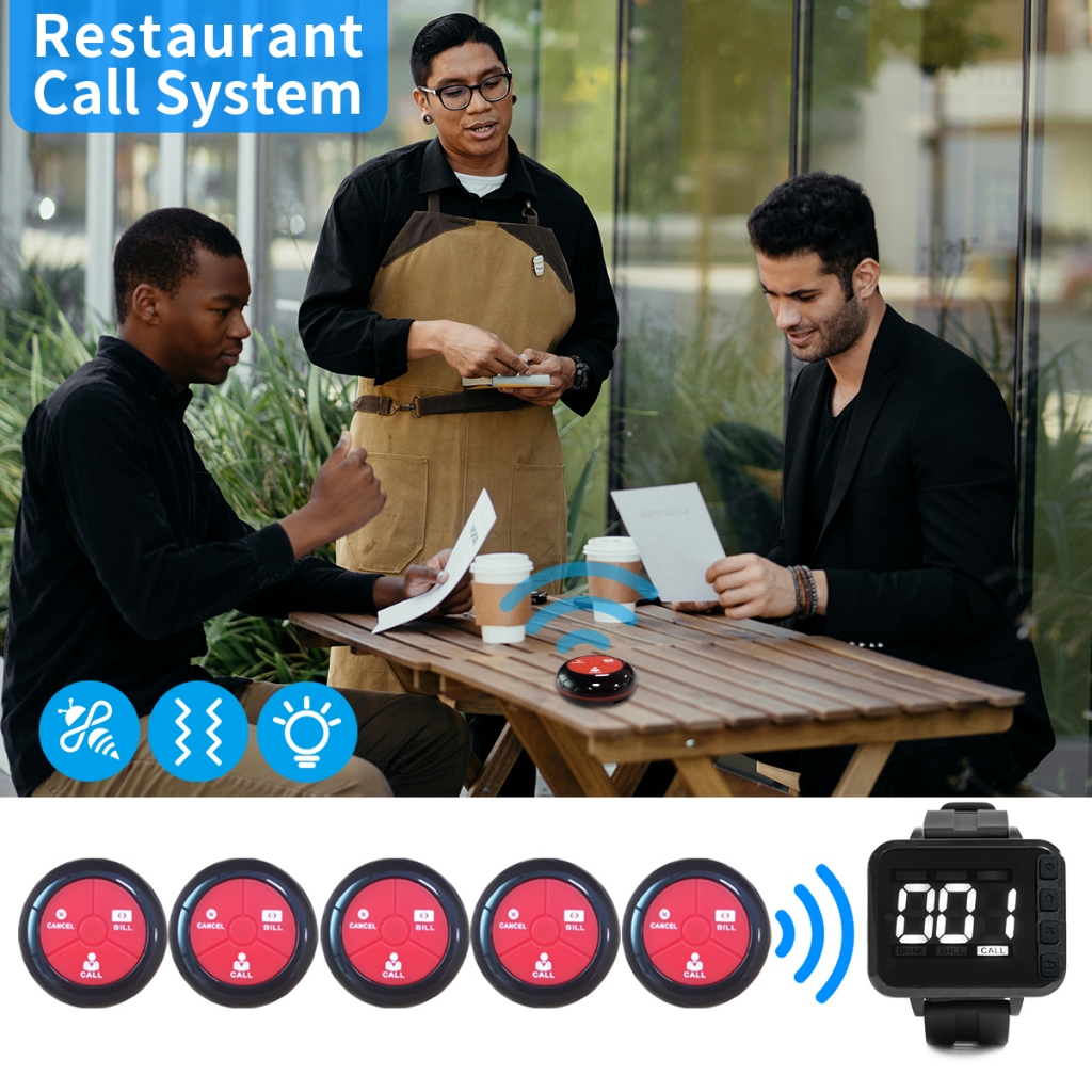 COD Restaurant Wireless Kitchen Waitress Paging System Table Buzzer ...