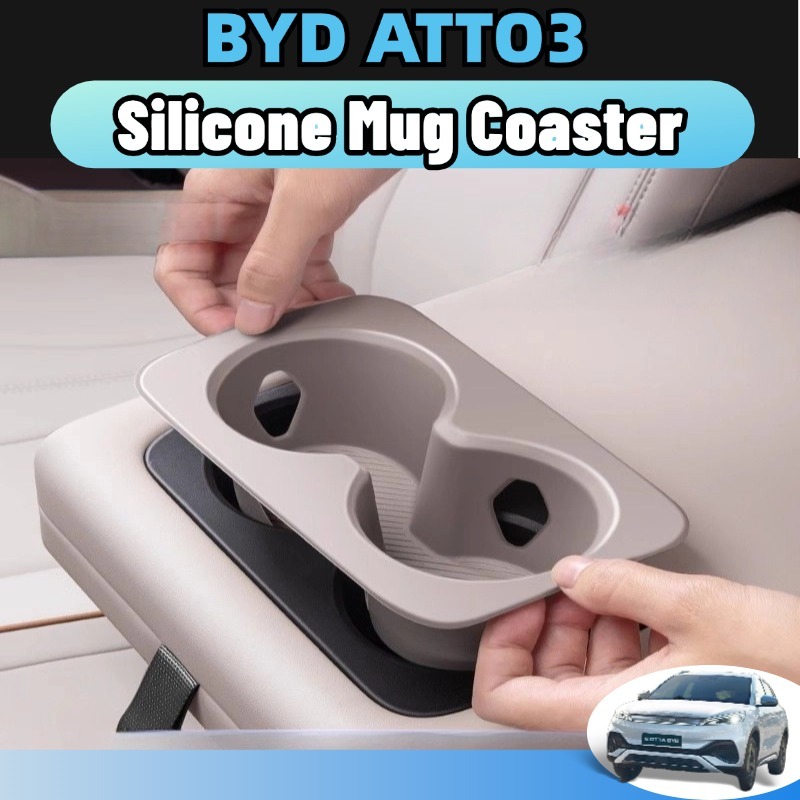 Byd atto3 rear Armrest Storage Box Silicone Coaster accessories ...