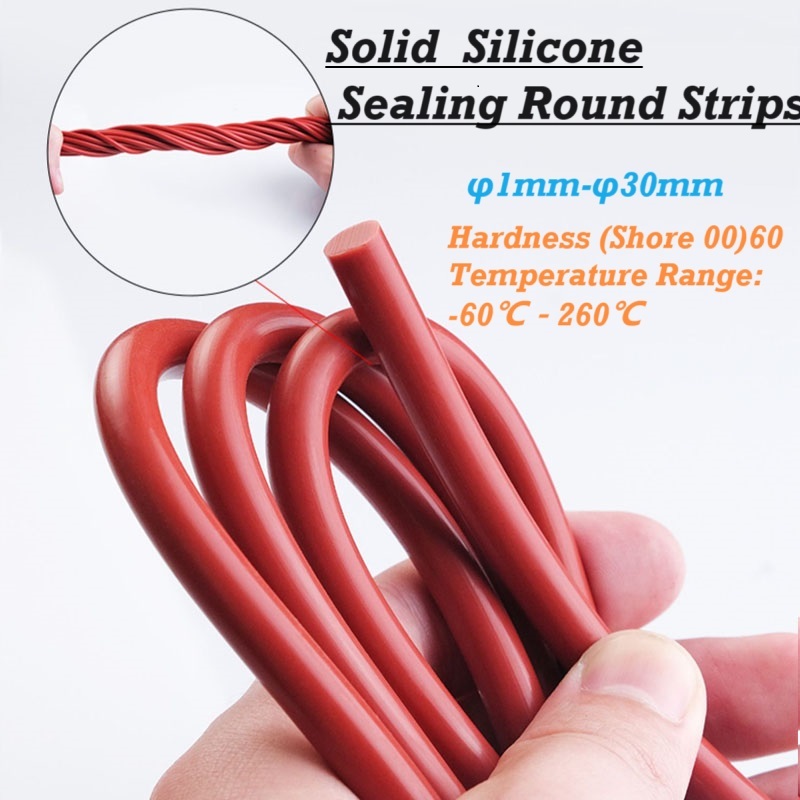Solid Red Silicone Sealing Round Strips High Temperature Resistant Red ...