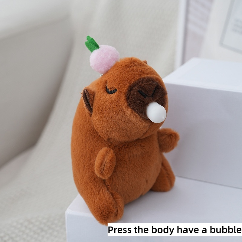 Plush capybara wire wing/wag the tail keychain cute doll couple bag ...