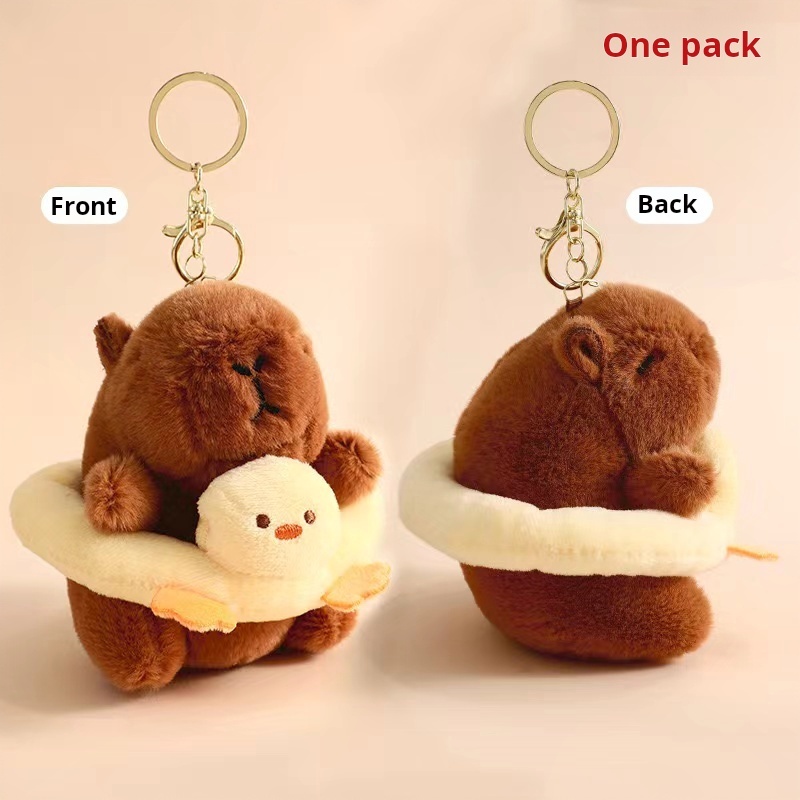 Plush capybara wire wing/wag the tail keychain cute doll couple bag ...