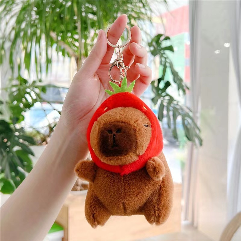Plush capybara wire wing/wag the tail keychain cute doll couple bag ...