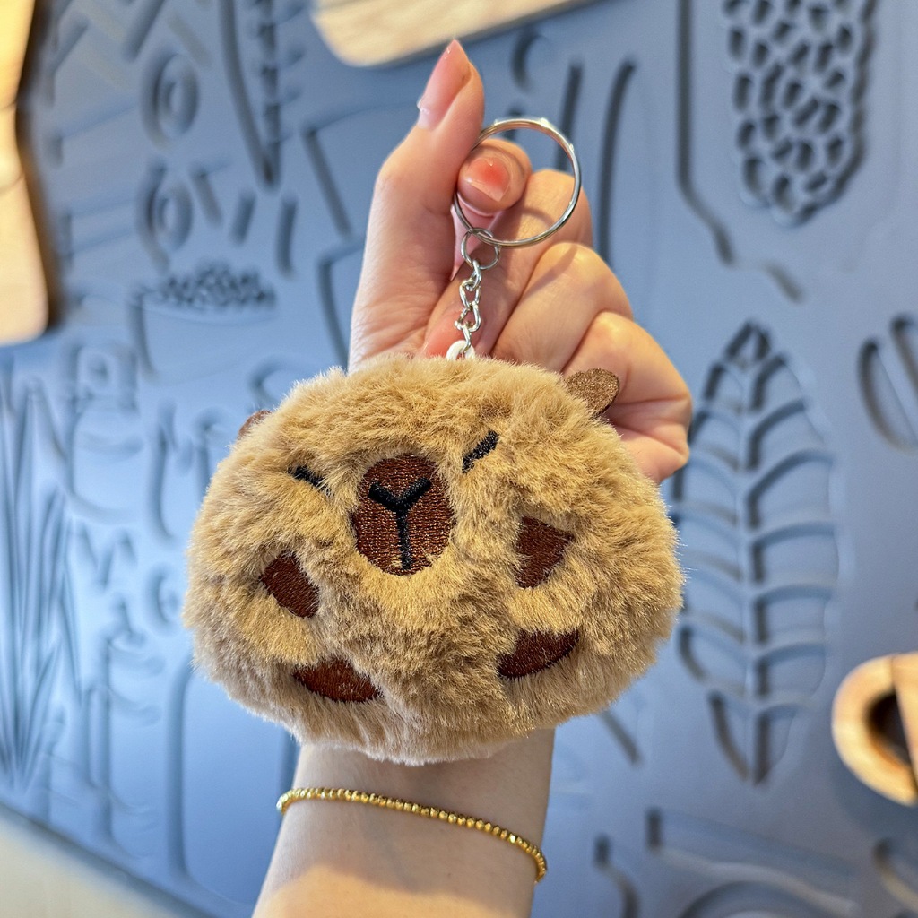 Plush capybara wire wing/wag the tail keychain cute doll couple bag ...