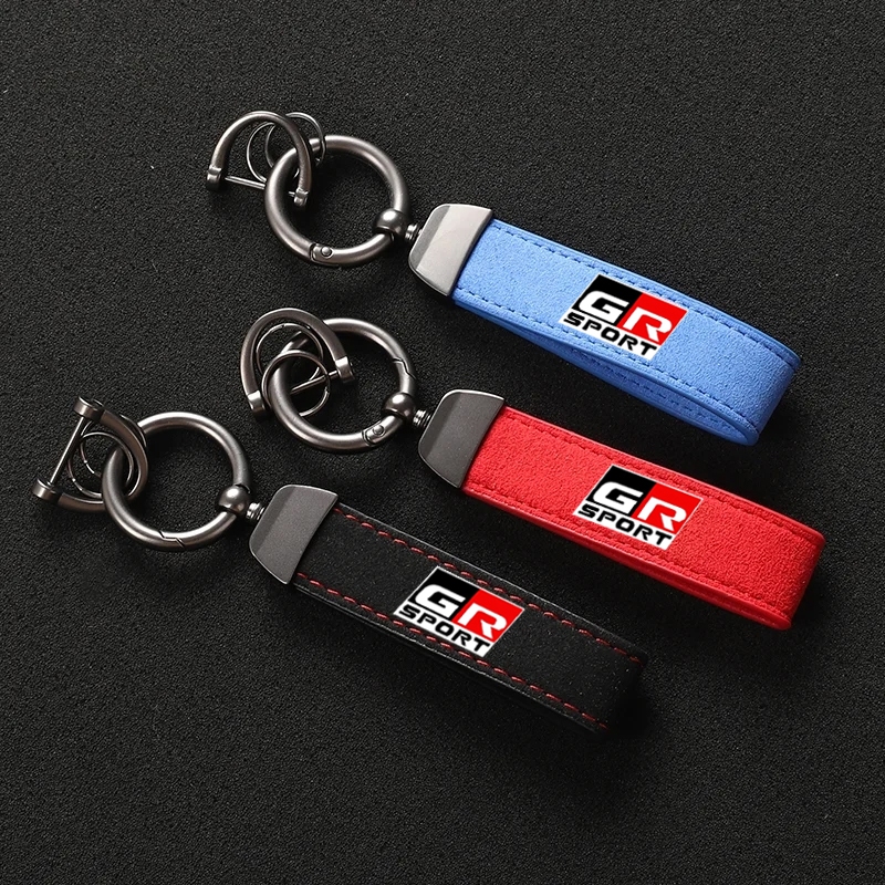 High Quality Suede Leather Keychain Key Rings For Toyota GR Sport ...