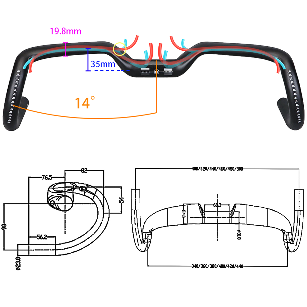 2024 Di2 Gravel Carbon Bicycle Handlebar T1000 Aero Handlebar Ultra ...