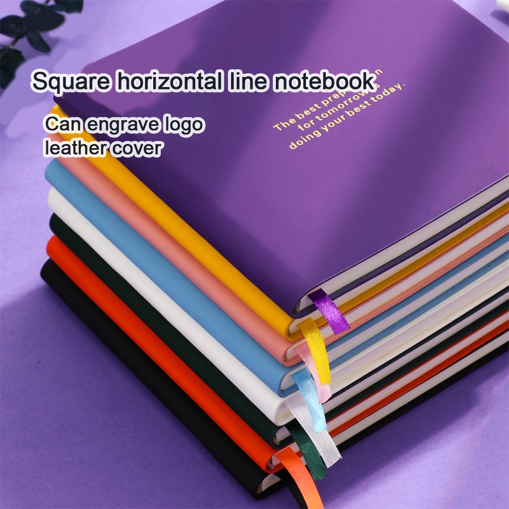 (Free Logo engraving) Thickened 80-sheet square notebook, horizontal ...