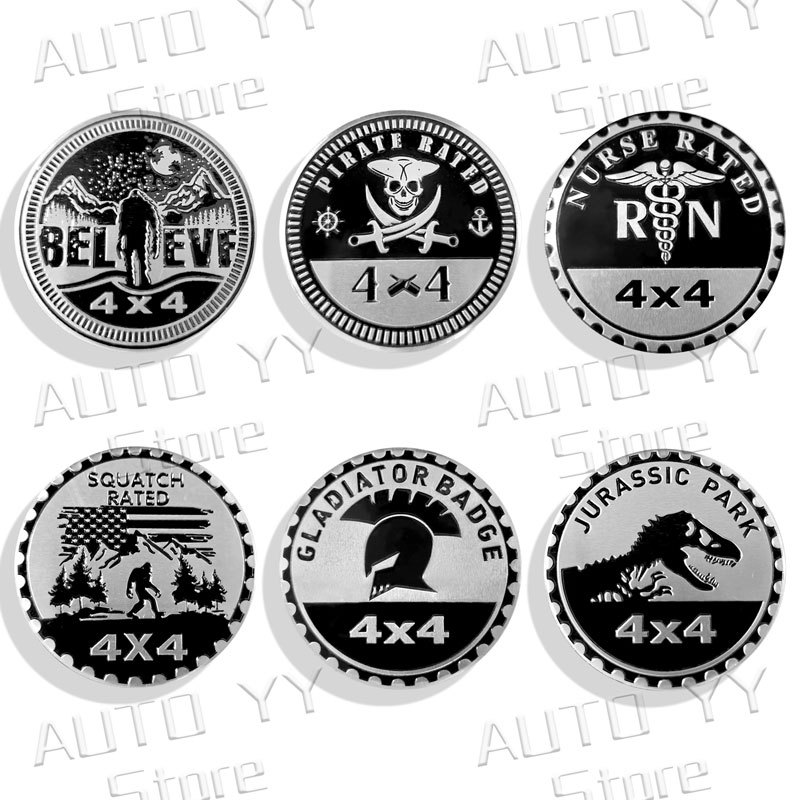 3D Aluminium 4X4 Rated Logo Car Emblem Badge Sticker For Jeep Wrangler ...