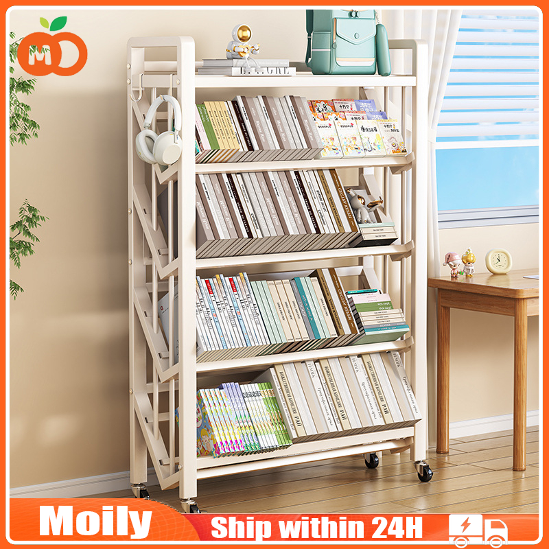 Bookshelf Rak Buku Kanak Kanak Almari Buku Steel Metal Book Rack Besi ...