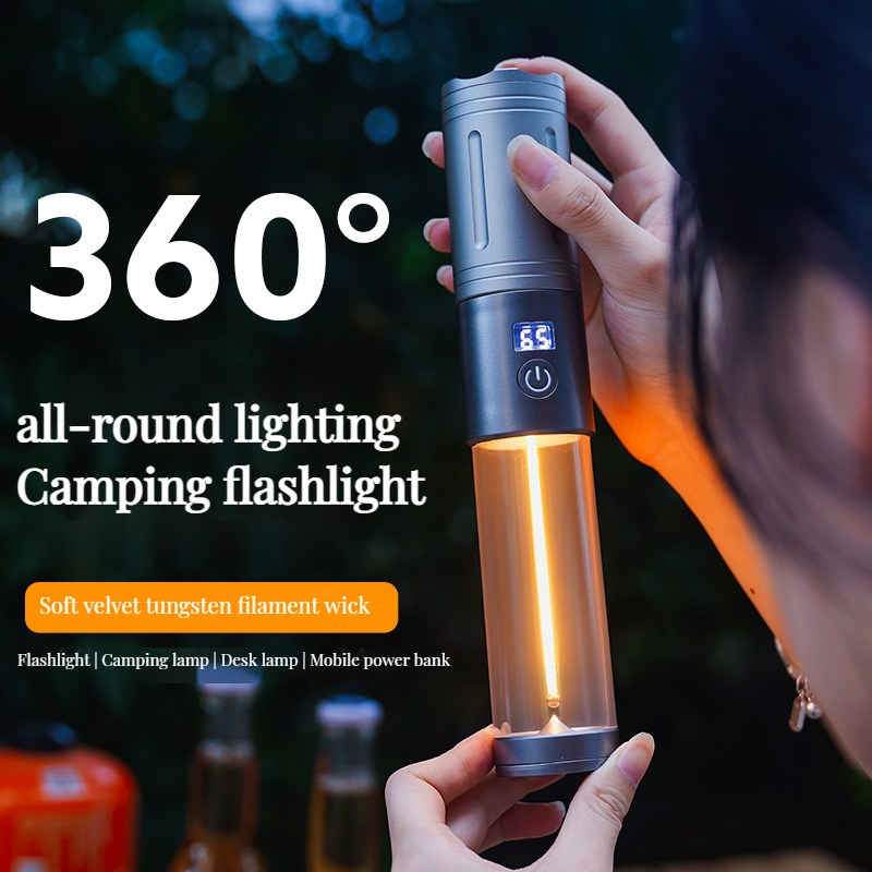Upgraded Multi functional Flashlight Type-C Power Bank Outdoor Built in ...