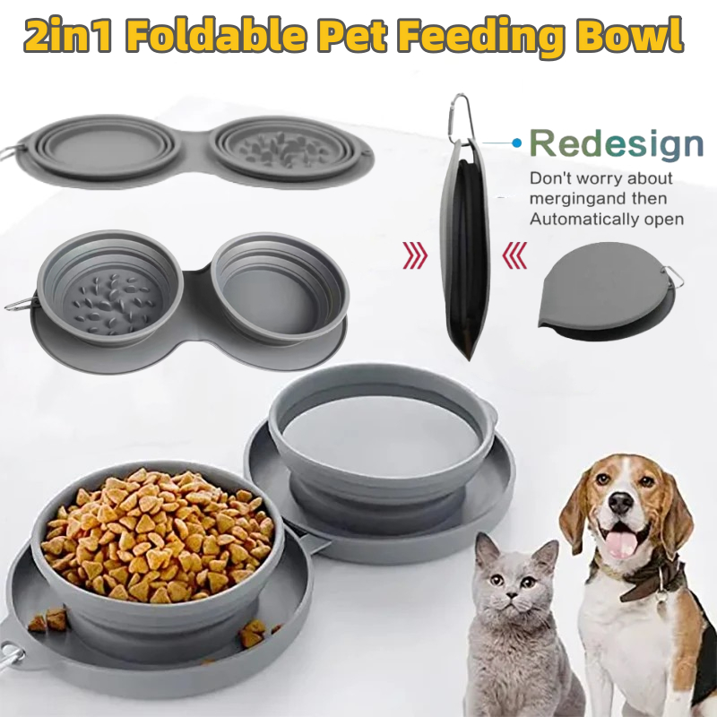 Pet Folding Silicone Bowl Large Outdoor Pet Travel Bowl Collapsible Dog ...