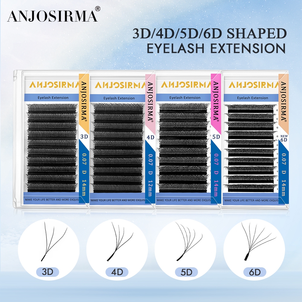 ANJOSIRMA 3D/4D/5D/6D W-Shape Natural Soft Handmade eyelashes ...