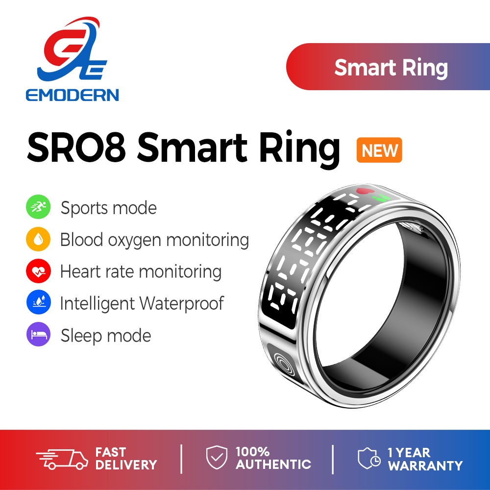 2024 New Smart Ring Men Military Grade Titanium Steel Shell Heart Rate ...