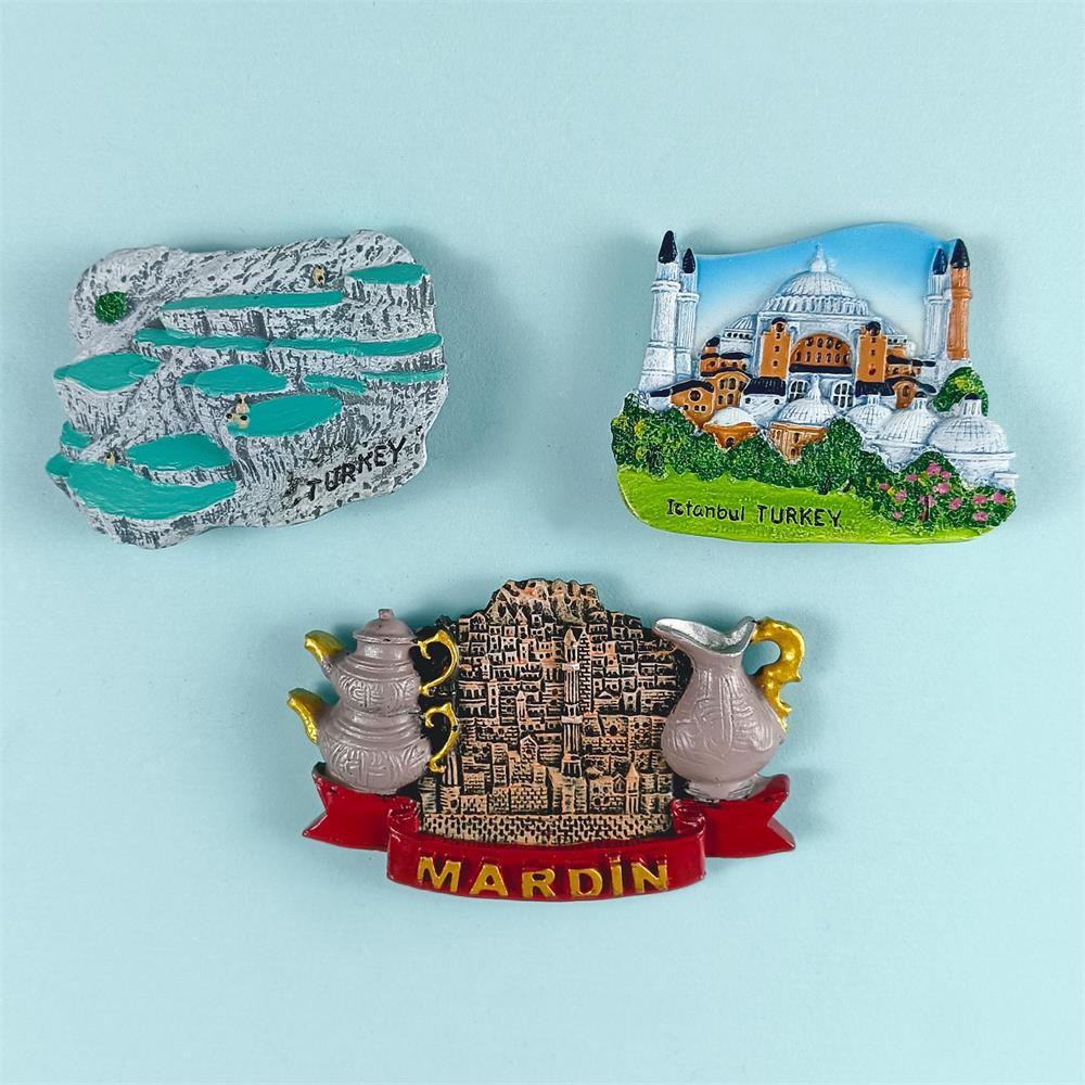 Asia Turkey Fridge Stickers World Travel Souvenirs Resin Magnetic ...