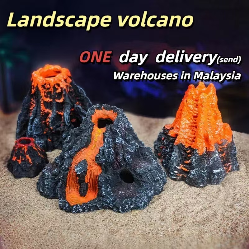 [Ready Stock] Simulation Volcanic Fish Tank Decoration Landscaping ...
