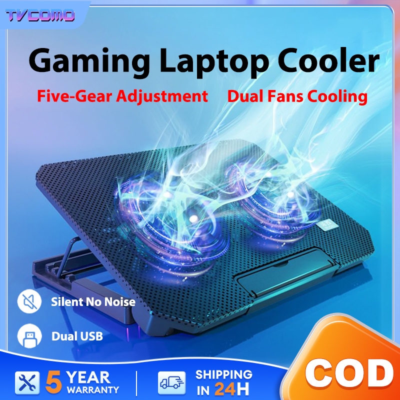 Gaming Laptop Cooler Cooler Stand Cooling Fan USB Dual Fans 5-speed ...
