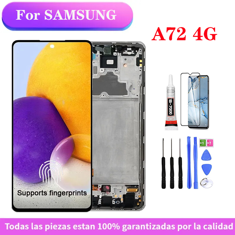 Original AMOLED Samsung Galaxy A72 4G SM-A725F LCD Touch Screen With Frame Replacement | Shopee ...