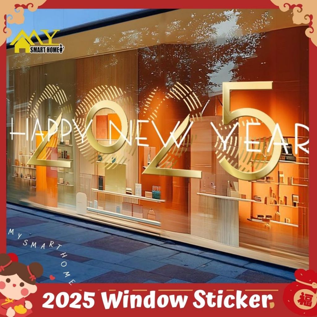 2025 Store Glass Door Sticker New Year Shop Window Stickers, Spring ...