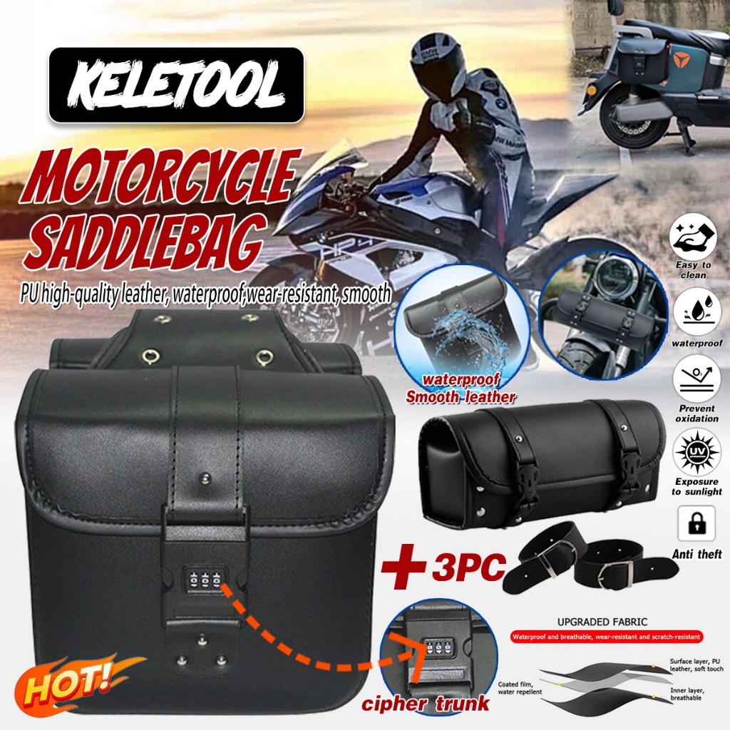 Side bag motorcycle combination lock Motorcycle Saddle Bag A Pair ...